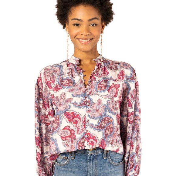 Magali Pascal | Tops | Magali Pascal Anita Shirt Pristine Paisley Light ...